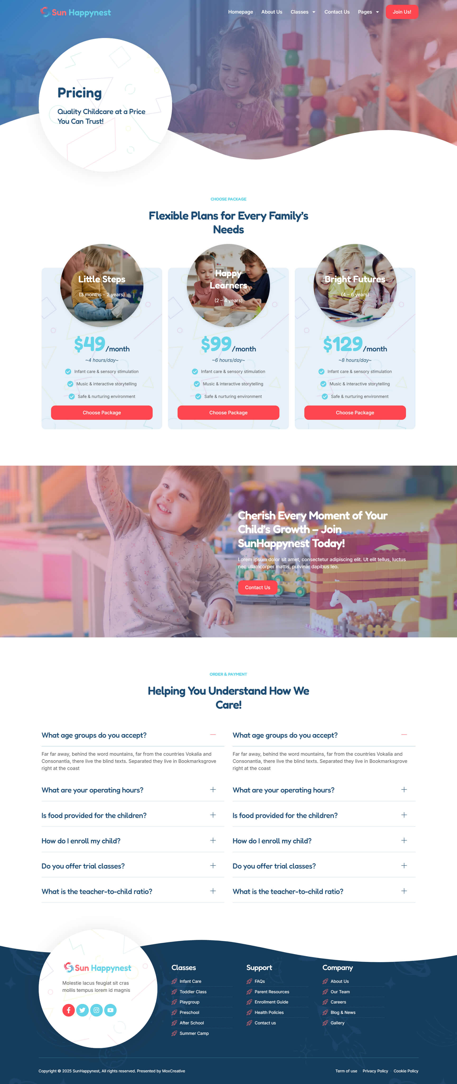 SunHappynest - Kindergarten & Child Care Elementor Pro Template Kit by moxcreative
