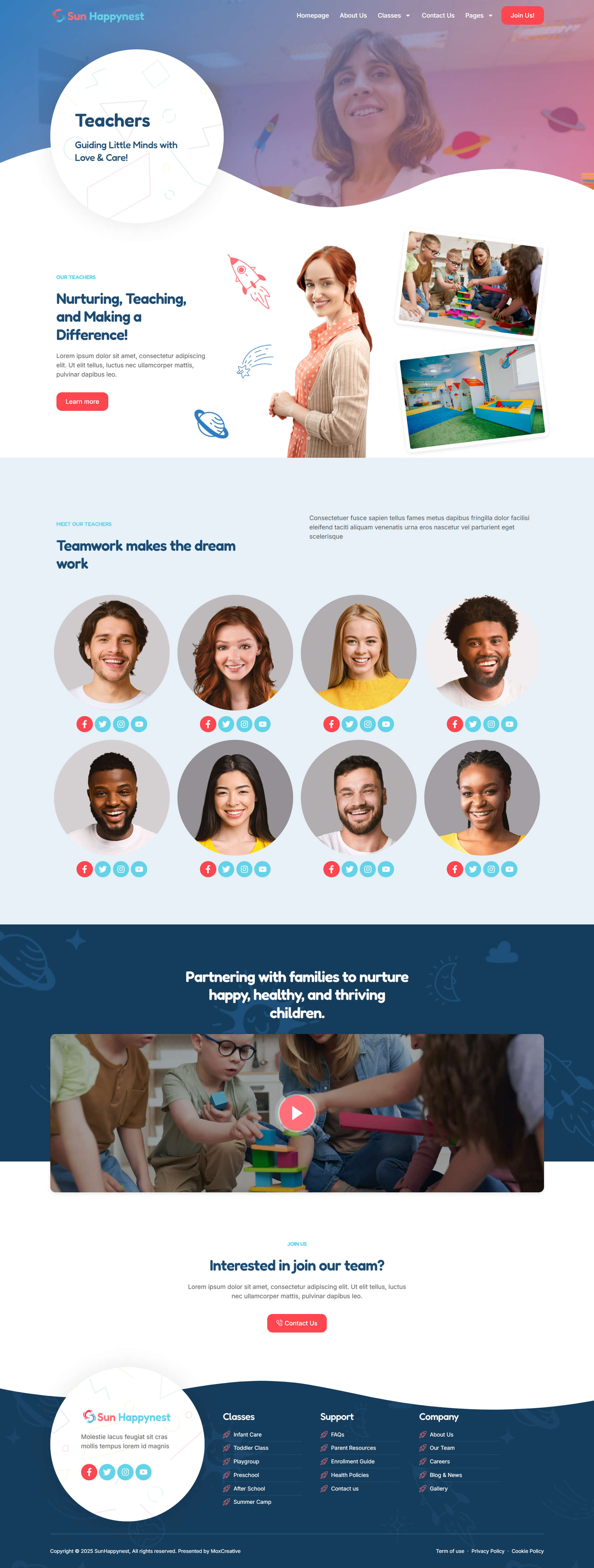 SunHappynest - Kindergarten & Child Care Elementor Pro Template Kit by ...