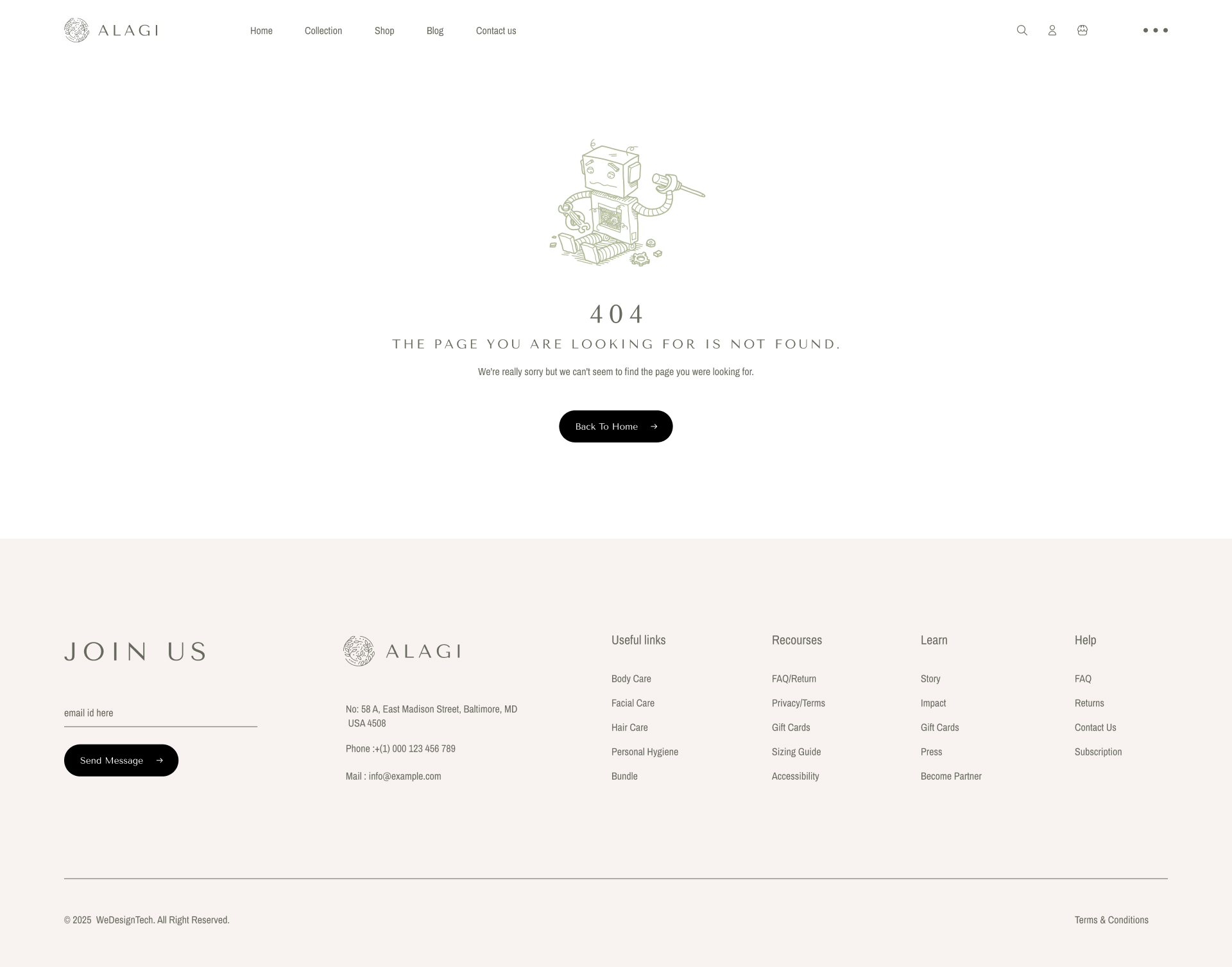 Alagi - Beauty & Cosmetics Services Figma Template by BuddhaThemes