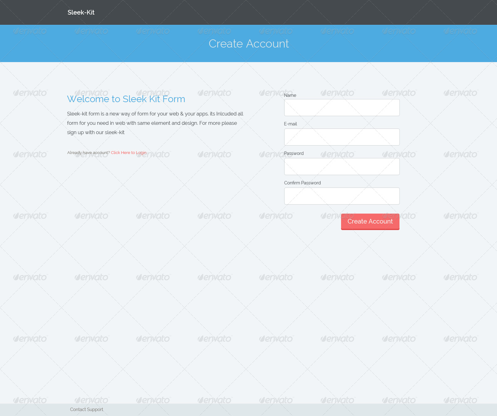 Sleek-kit Clean and Simple Form, Web Elements | GraphicRiver