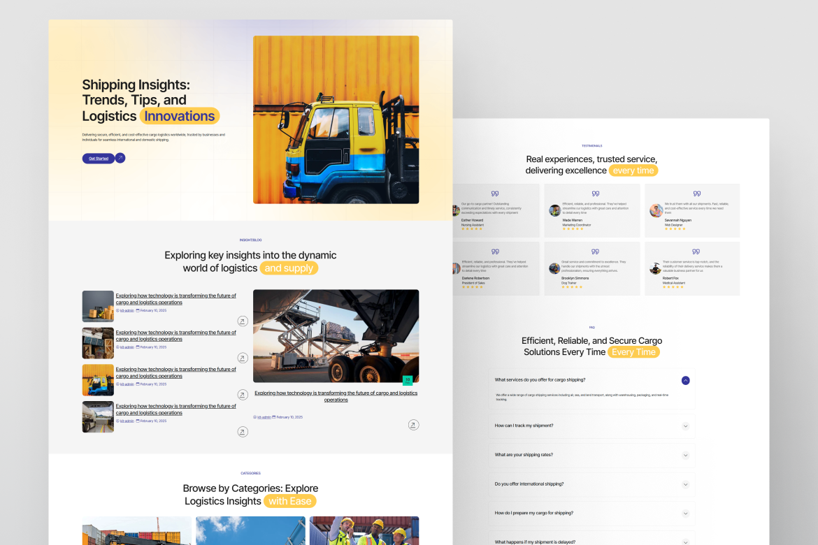 Skycargo Logistics and Cargo Elementor Template Kit for Freight ...