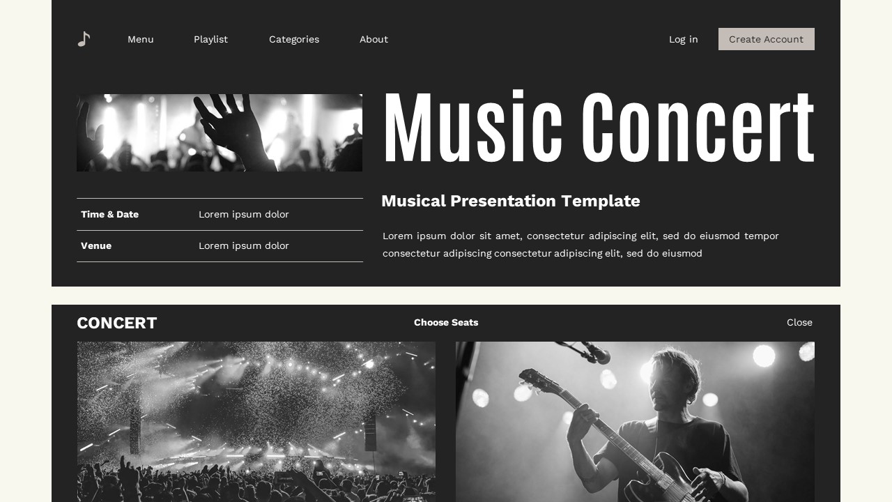 Music Concert - Musical Powerpoint Templates, Presentation Templates