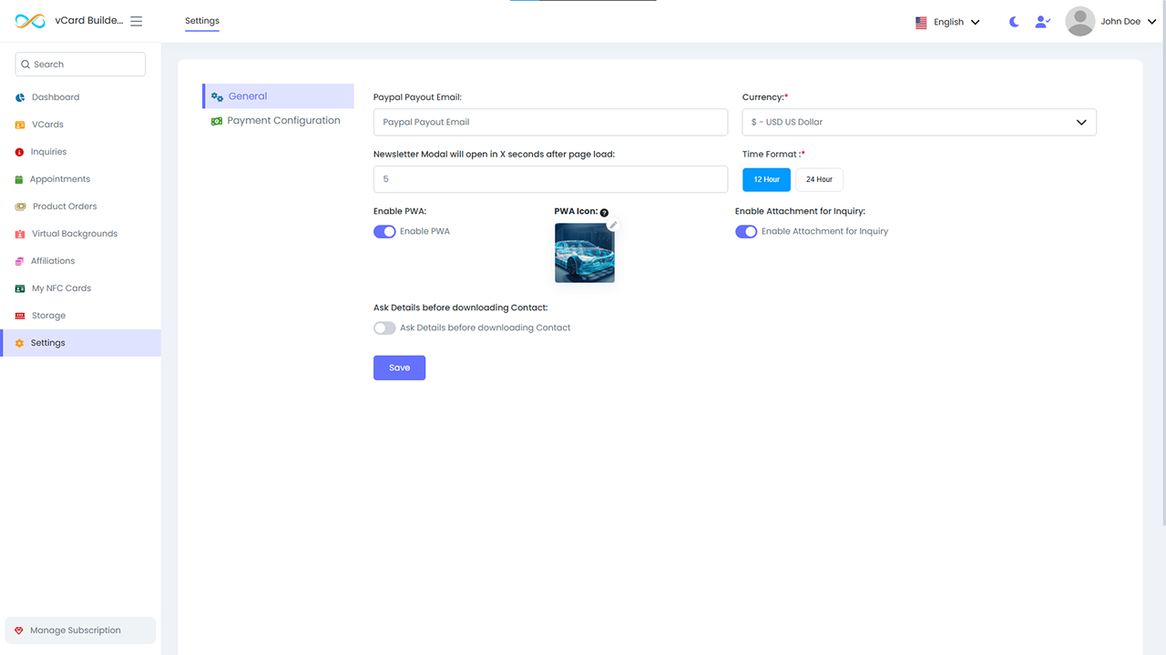 Infy vCard Saas : Digital Business Card Builder by infyomlabs | CodeCanyon