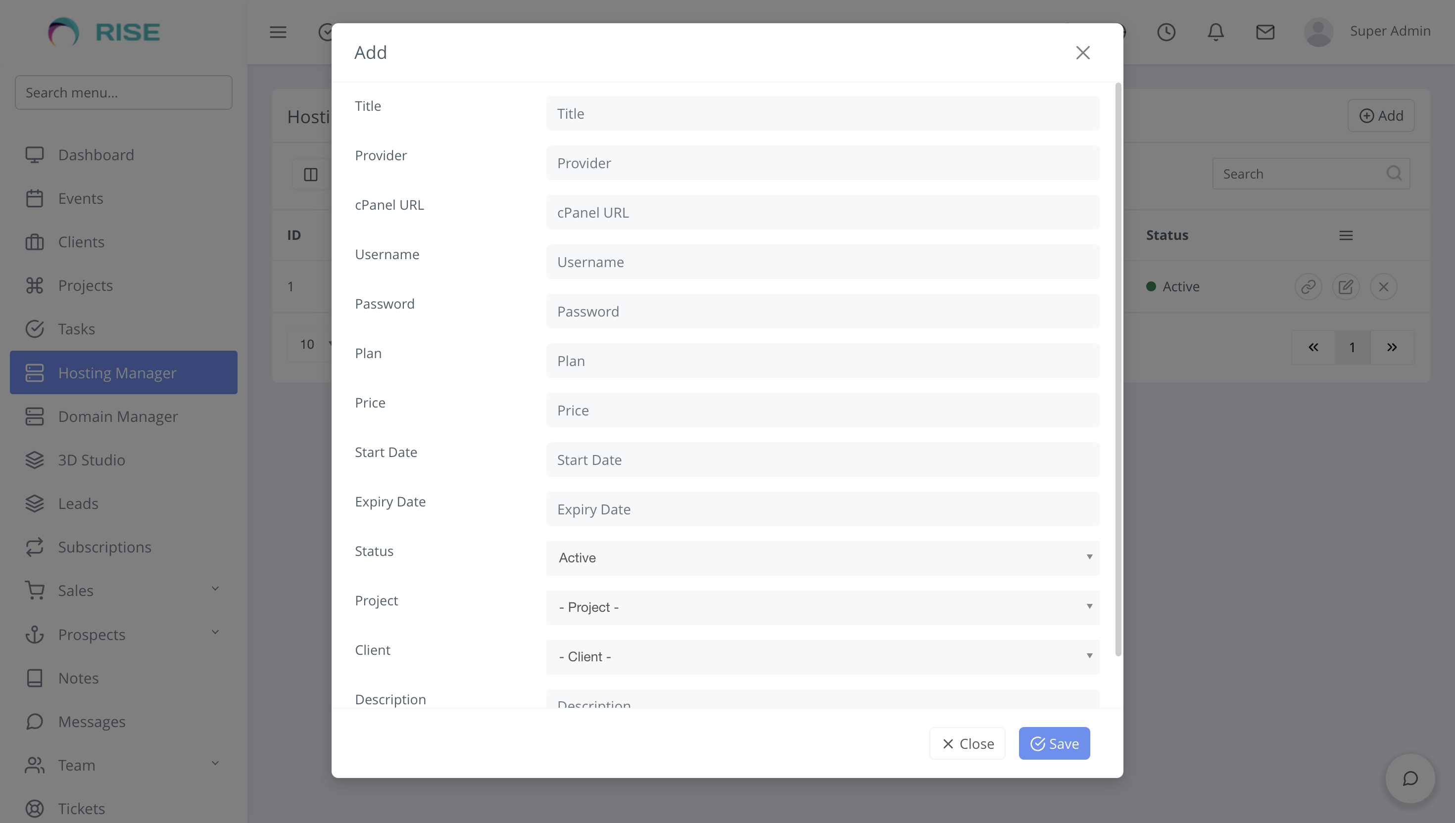 Hosting Manager for RISE CRM by Hopperstack | CodeCanyon