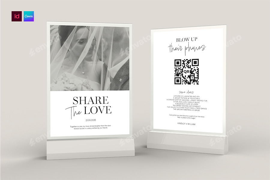 Wedding Tabletop QR Flyer Template, Print Templates | GraphicRiver