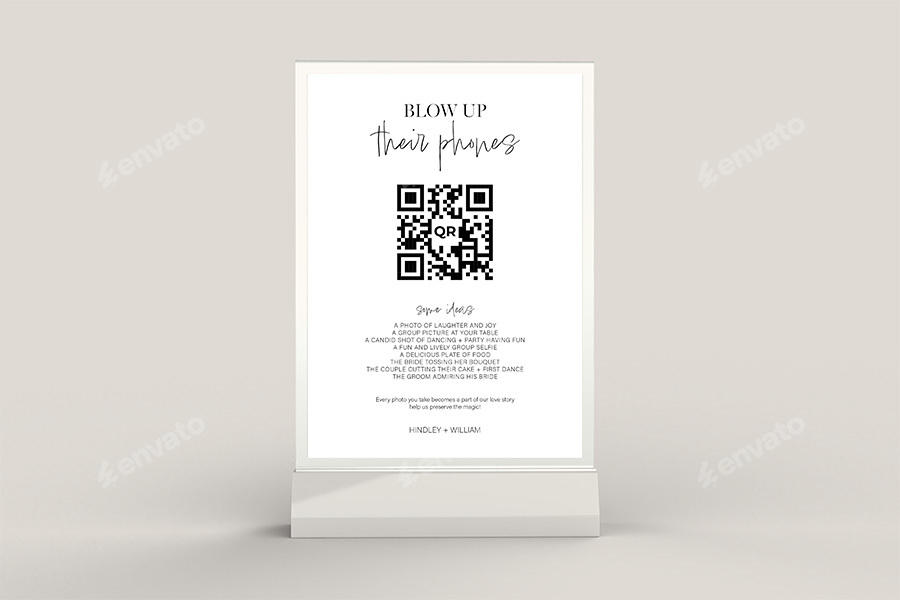 Wedding Tabletop QR Flyer Template, Print Templates | GraphicRiver