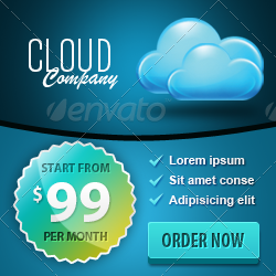 Hosting & Cloud Banner ad Set, Web Elements | GraphicRiver