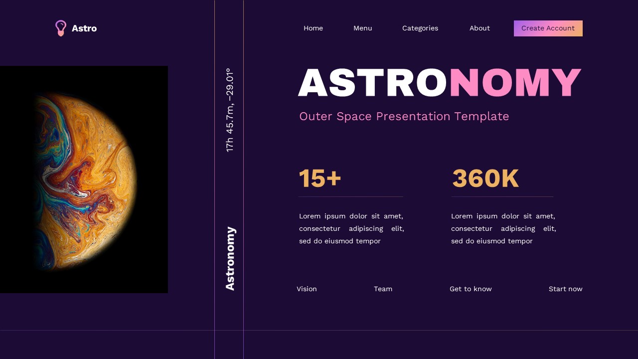 Astronomy - Outer Space Google Slide Templates, Presentation Templates