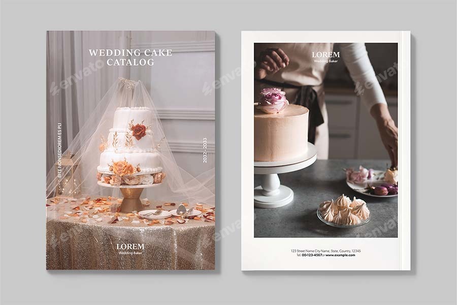 Wedding Cake Catalog & Brochure Template, Print Templates | GraphicRiver