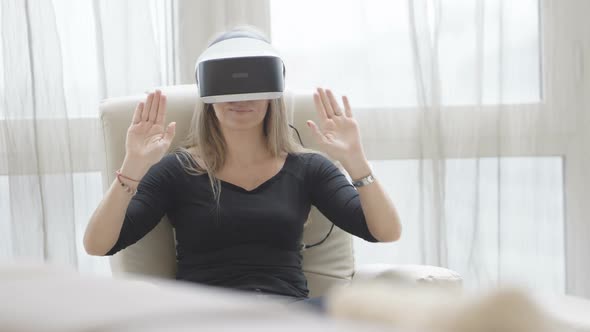 Girl Using Vr Set, Stock Footage | VideoHive