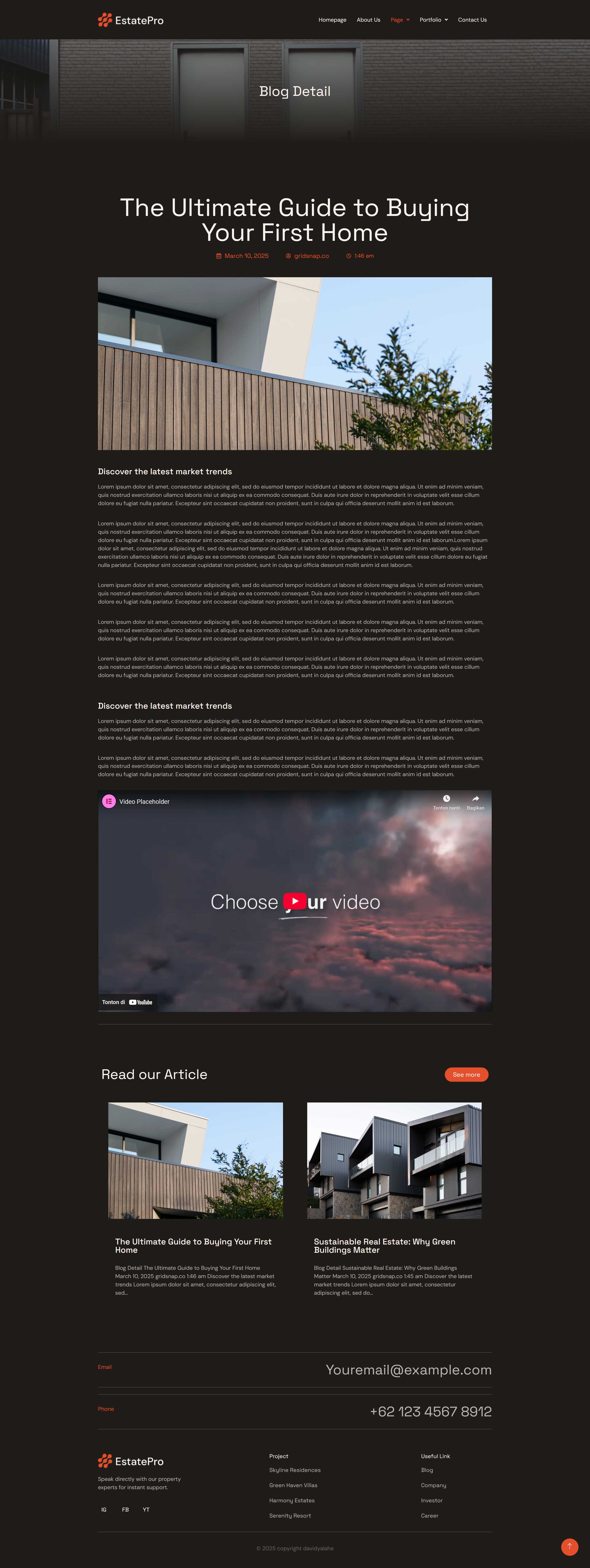 EstatePro – Modern Real Estate & Property Elementor Template Kits by Protagonis