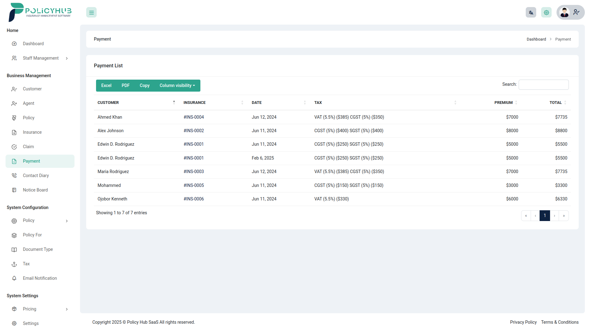PolicyHub SaaS - Insurance Management Software by smartwebinfotech