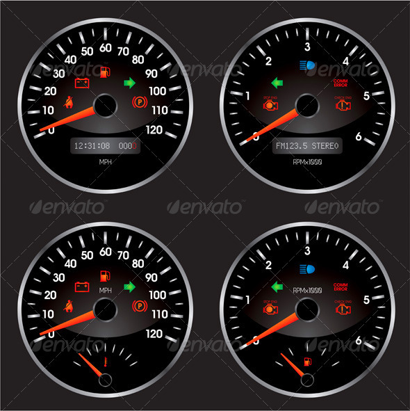Racing Car Speedometer by kaludov | GraphicRiver