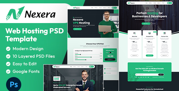 Nexera | Web Hosting PSD Template by designingmedia | ThemeForest