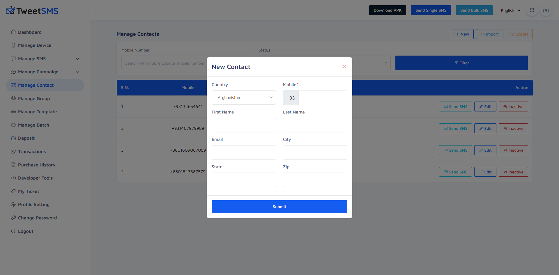 TweetSMS - SMS Marketing Platform as SaaS by ViserLab | CodeCanyon