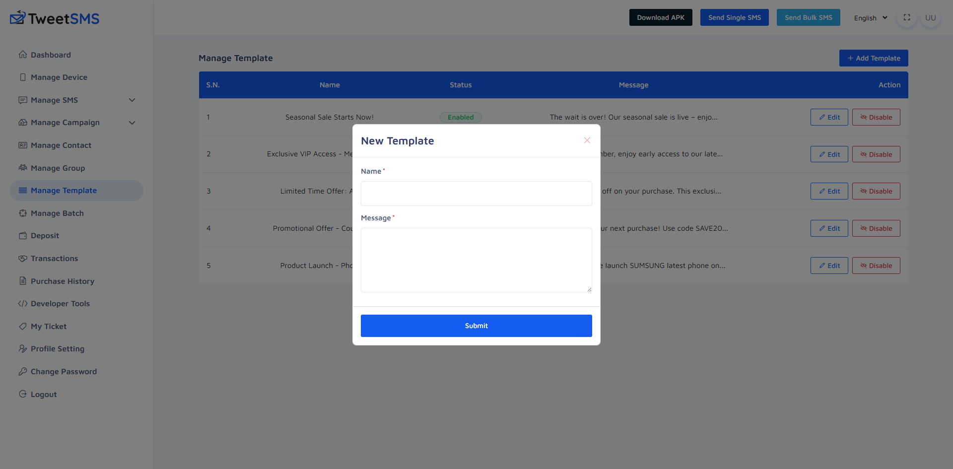 TweetSMS - SMS Marketing Platform as SaaS by ViserLab | CodeCanyon