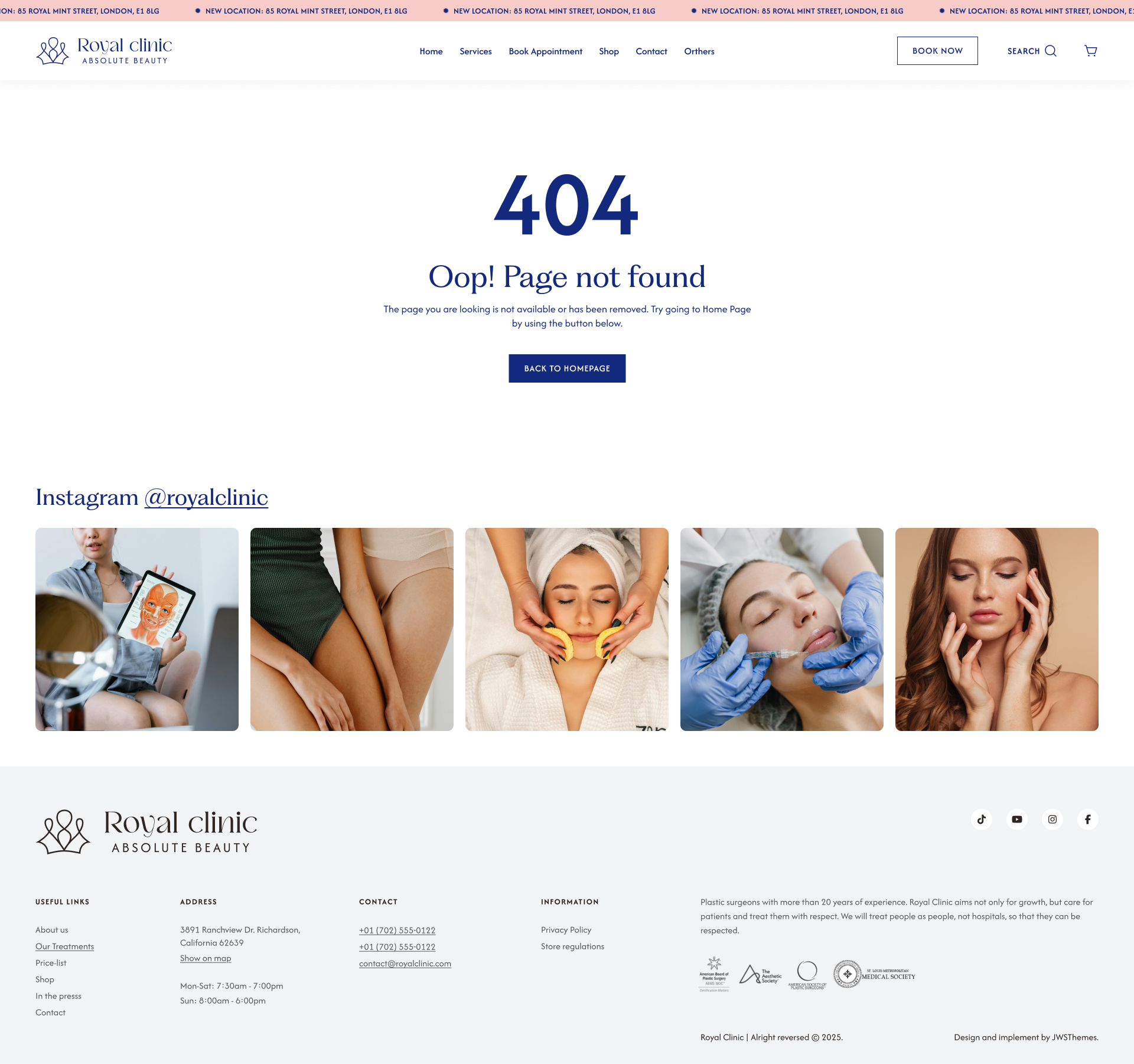 RoyalClinic - Plastic Surgery & Beauty Clinic Figma Template by jwsthemes
