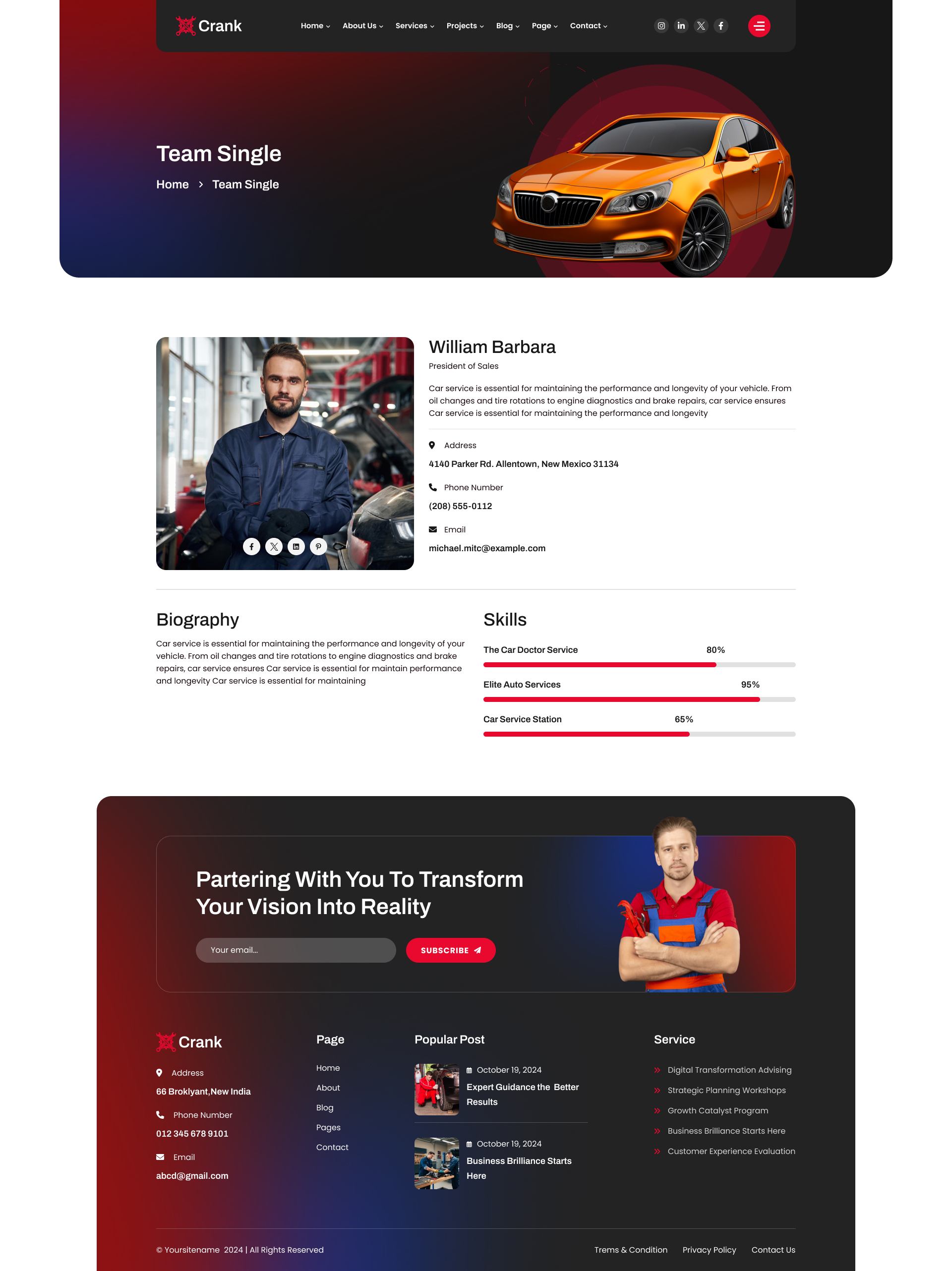 Crank - Car Repair & Auto Services Figma Temate by themehealer ...