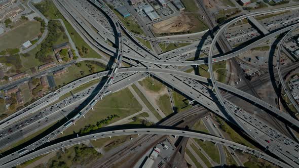 Busy Highway Intersection Bird Eye Aerial View, Stock Footage | VideoHive