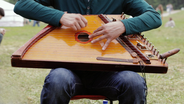 Folk Musician Playing Gusli, Stock Footage | VideoHive