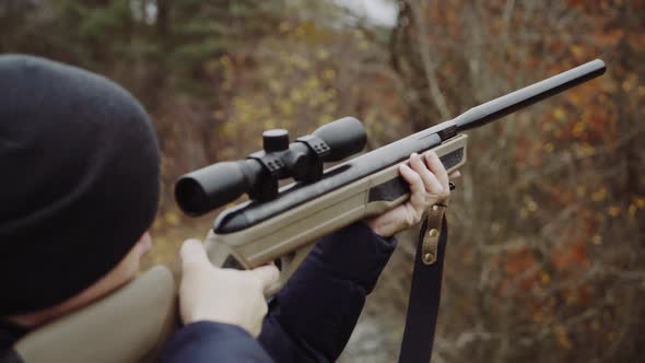 Hunter holding hunting rifle, Stock Footage | VideoHive