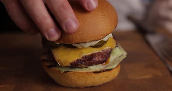 Chef Making Burger Close Up, Stock Footage | VideoHive