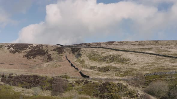 Aerial view of English moorland and woodland, Stock Footage | VideoHive