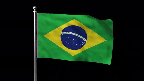 Flag of Brazil with Alpha Channel, Motion Graphics | VideoHive