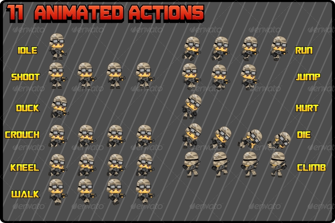 Characters Spritesheet, Game Assets | GraphicRiver