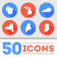 50 Flat U.S. State Icons, Vectors | GraphicRiver