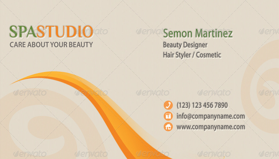 Spa Studio Business Card, Print Templates | GraphicRiver