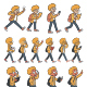 Young Student Character Walking Animation - Vector Illustration Set ...