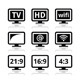 TV Monitor, Screen Icons Set, Vectors | GraphicRiver