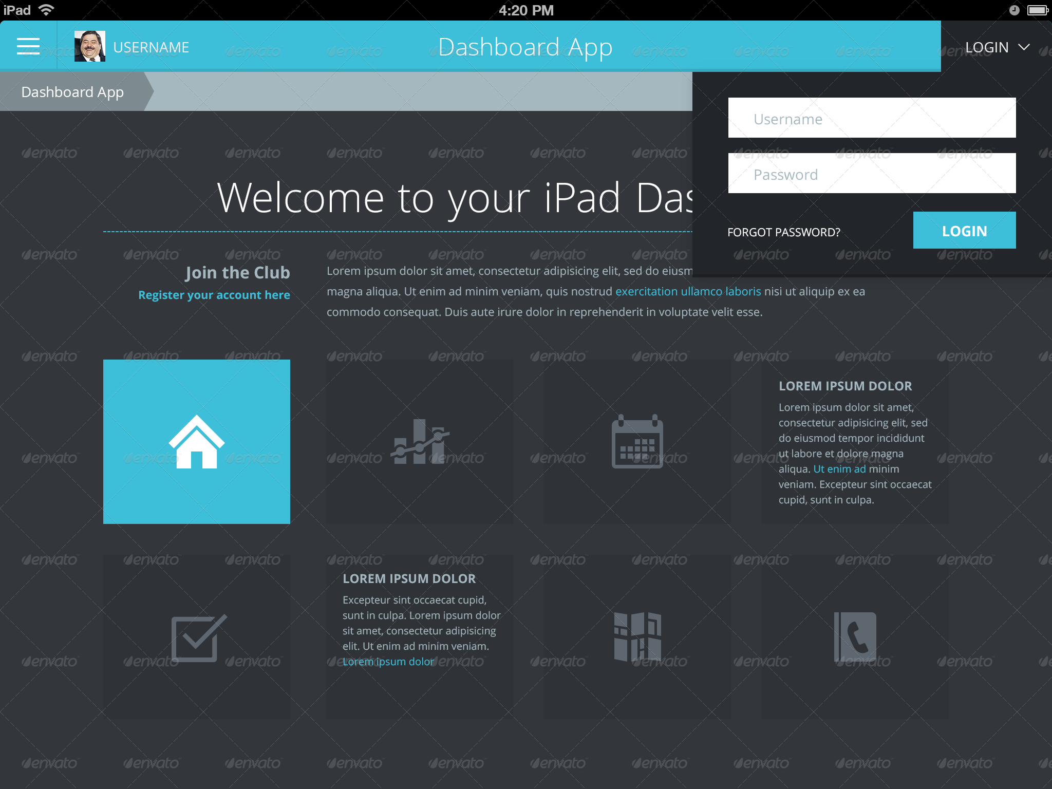 Flat iPad - iOS - Tablet App & Dashboard, Web Elements | GraphicRiver