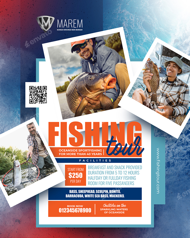 Fishing Tour Flyer and Social Media, Print Templates | GraphicRiver