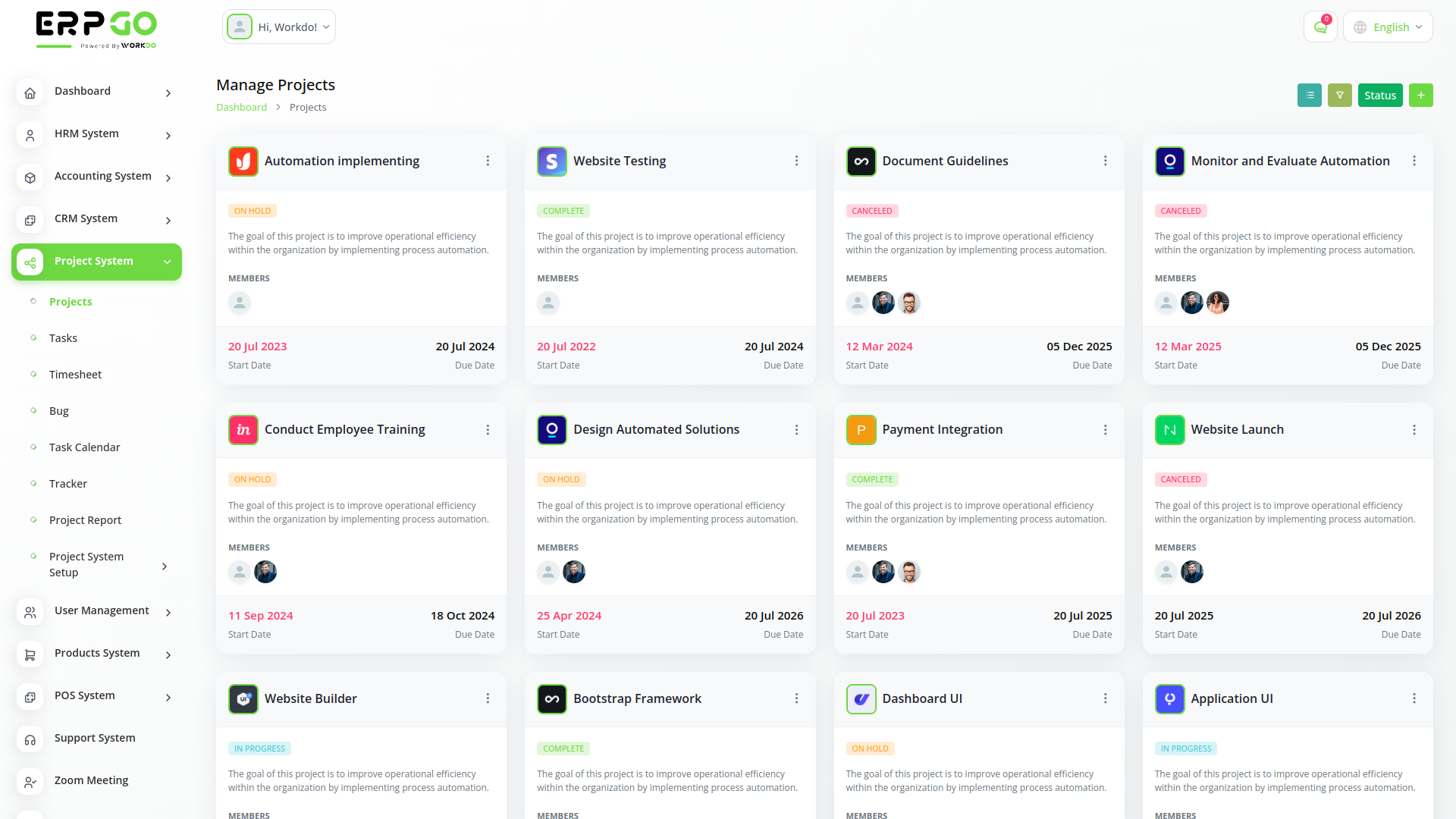 ERPGo - All In One Business ERP With Project, Account, HRM, CRM & POS ...