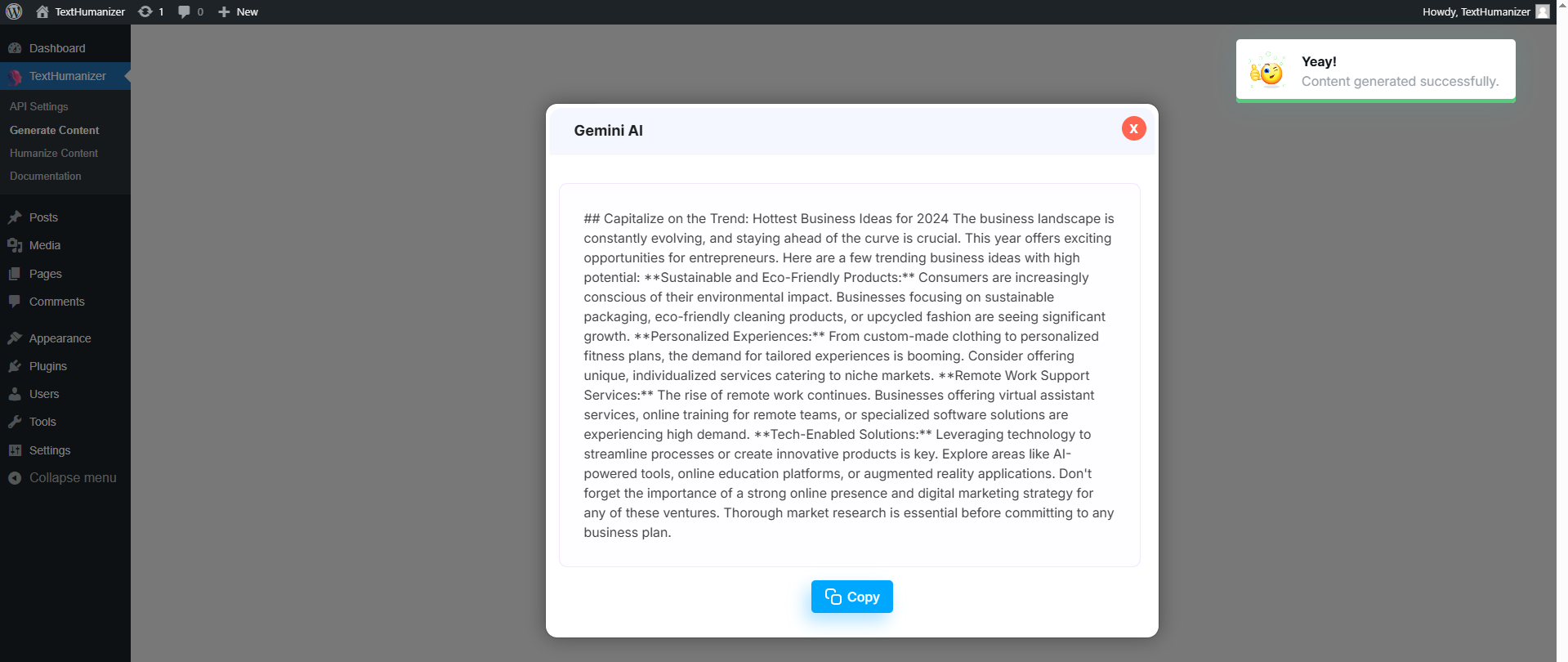TextHumanizer - Humanize AI Content Generator WordPress Plugin by kamleshyadav