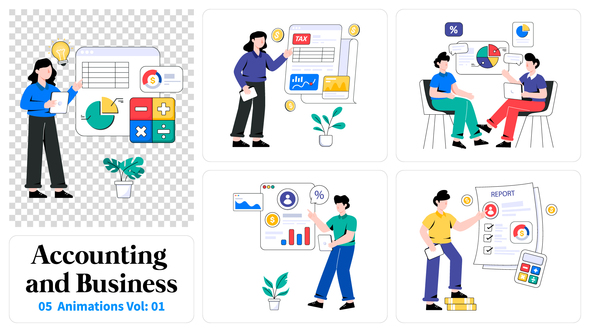 Accounting And Business Animated Pack Vol. 01, After Effects Project Files