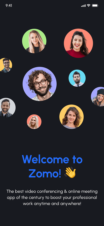 Zomo Pro - Video Conferencing & Online Meeting React Native Expo App UI Kit by lalastudio12