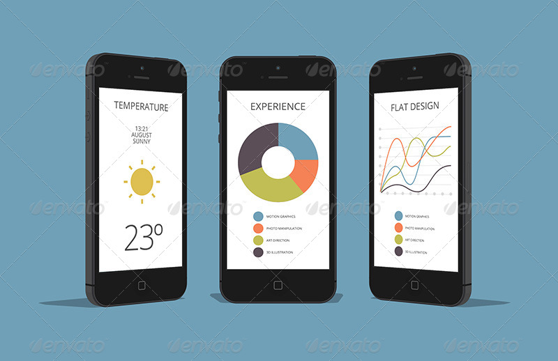 3D Flat App Mockup - Phone, Graphics | GraphicRiver