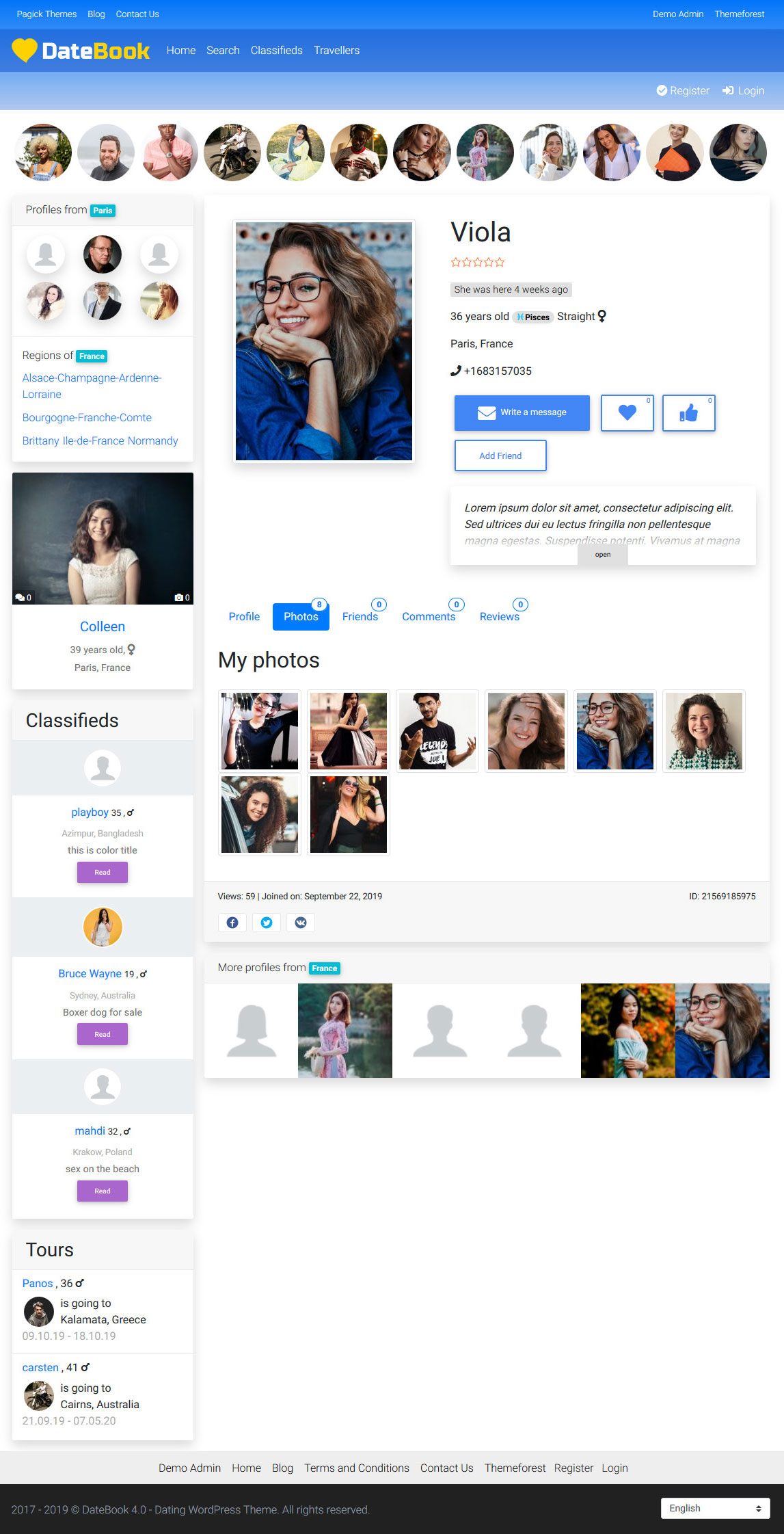 DateBook - Dating WordPress Theme by Pagick | ThemeForest