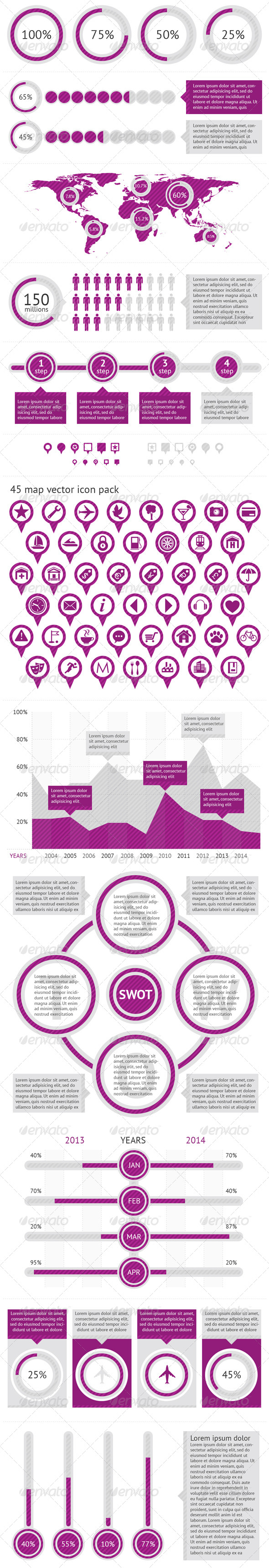 Infographic: Big pack 9 color, Infographics | GraphicRiver