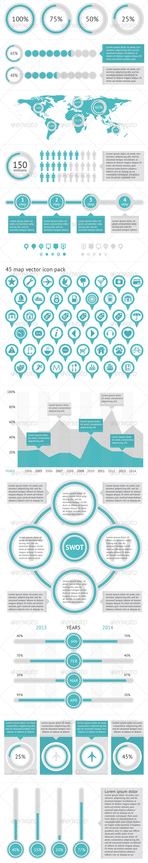 Infographic: Big pack 9 color, Infographics | GraphicRiver
