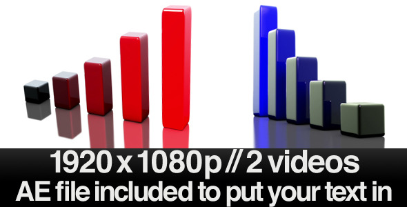 3D Bar Chart Growing - Multicolored + AE File, Motion Graphics | VideoHive