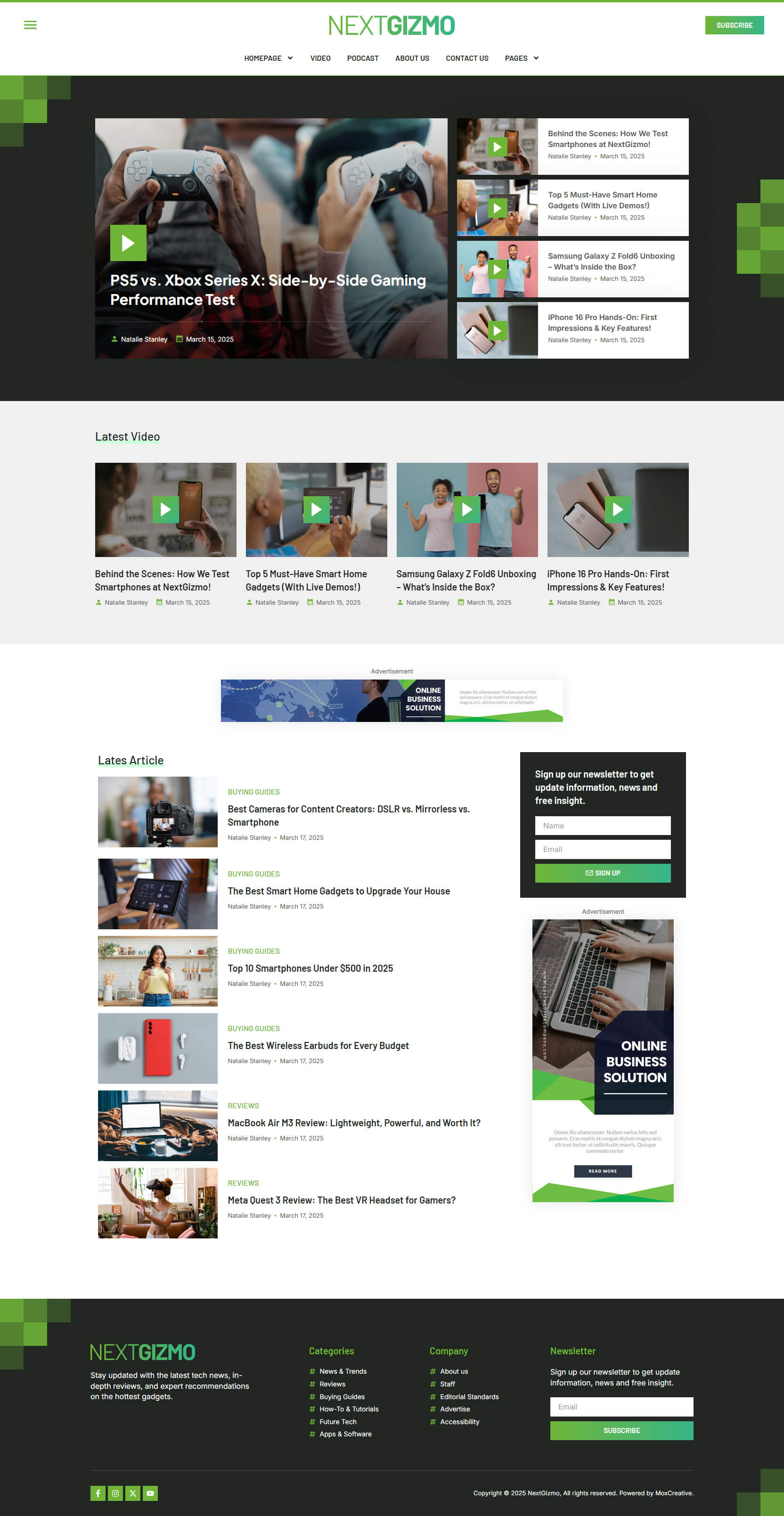 NextGizmo - Gadget News & Magazine Elementor Template Kit by moxcreative