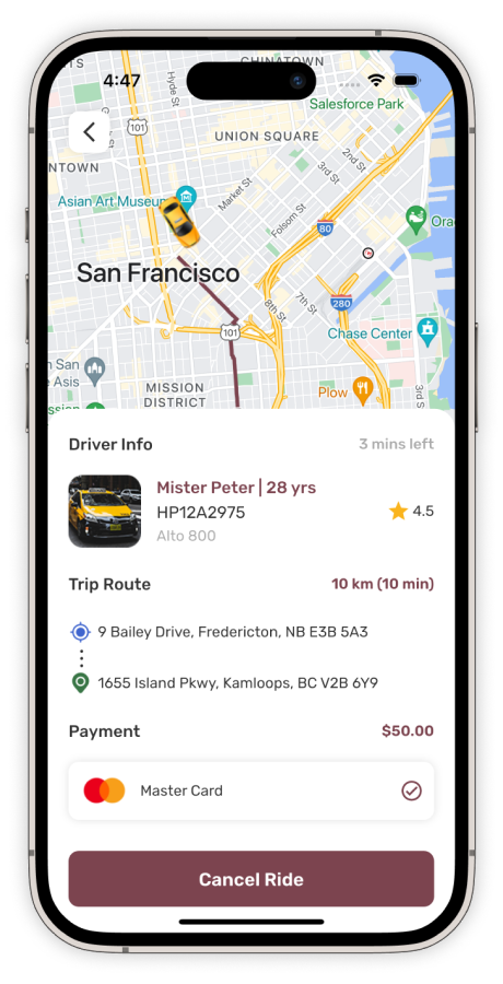 Taxi App | Cab Booking App | Rider App + Driver App Template | Flutter | CabCatch by pixelnestlabs