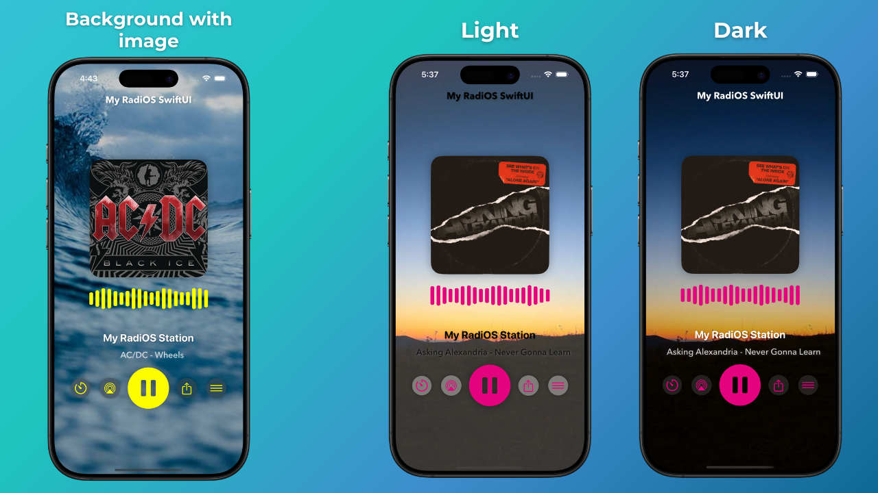 My RadiOS SwiftUI APP Radio iOS 18, Swift Radio, iOS App Template (Single Station) by devrobot