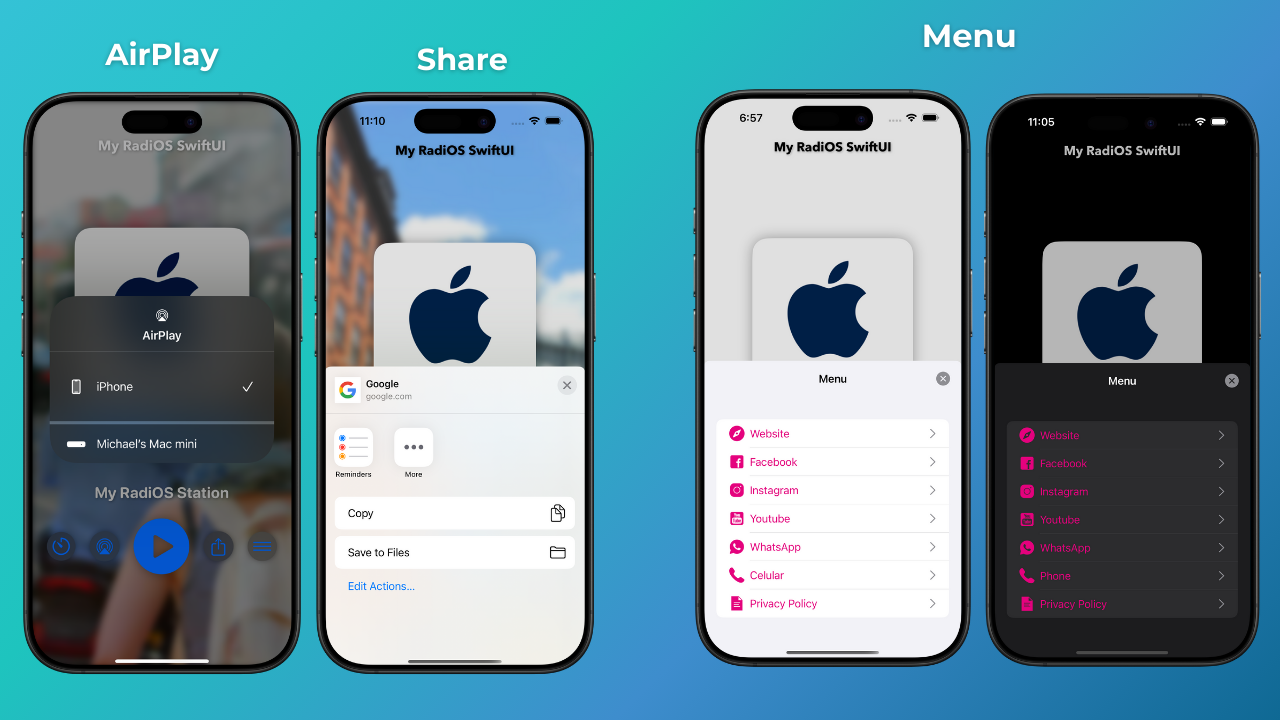 My RadiOS SwiftUI APP Radio iOS 18, Swift Radio, iOS App Template (Single Station) by devrobot