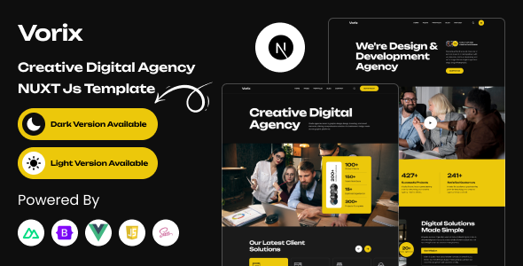 Vorix - Creative Digital Agency Vue Nuxt Js Template by devstarit ...