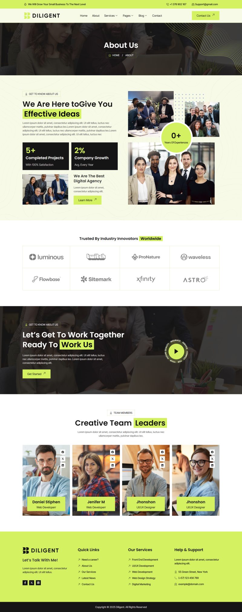 Diligent - Creative Agency & Portfolio Elementor Template Kit by Thememx
